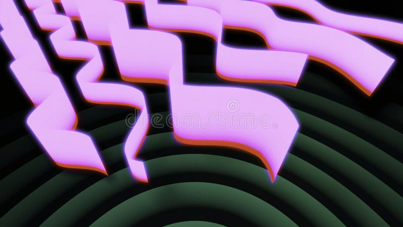 Wavy Lines Move in Space on Background of Circles. Design. Beautiful ...