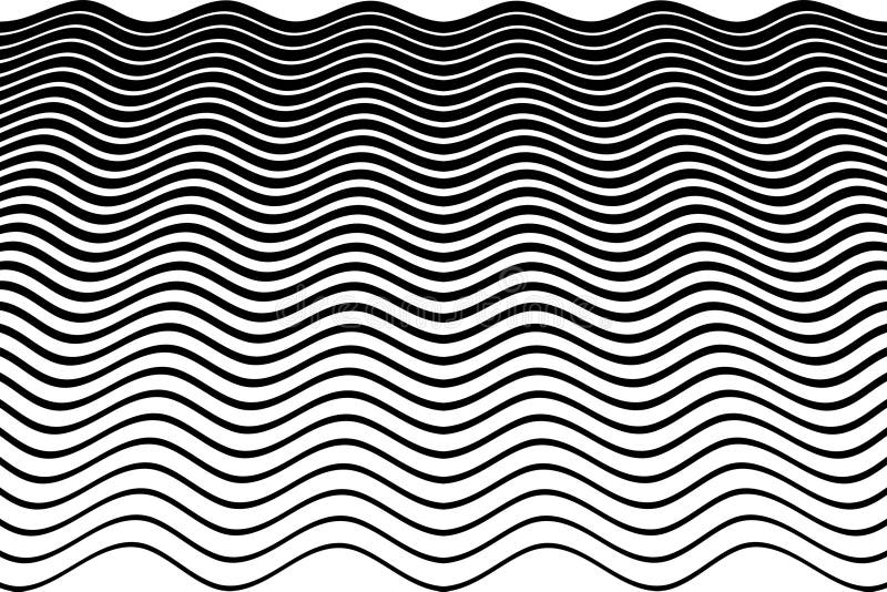 Abstract Black and White Wavy Lines Halftone Pattern. Textured ...