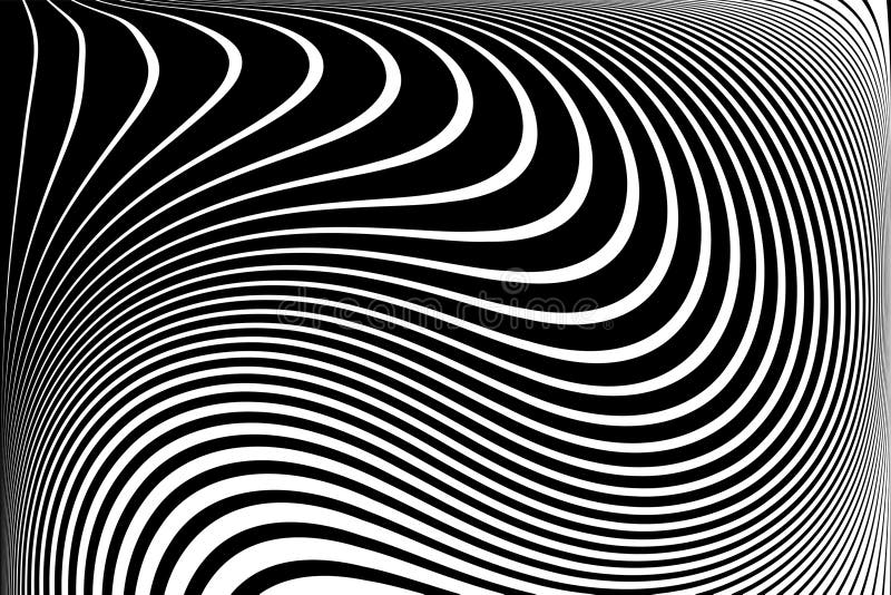 Wavy Lines Pattern with 3D Illusion and Twisting Movement Effect Stock ...