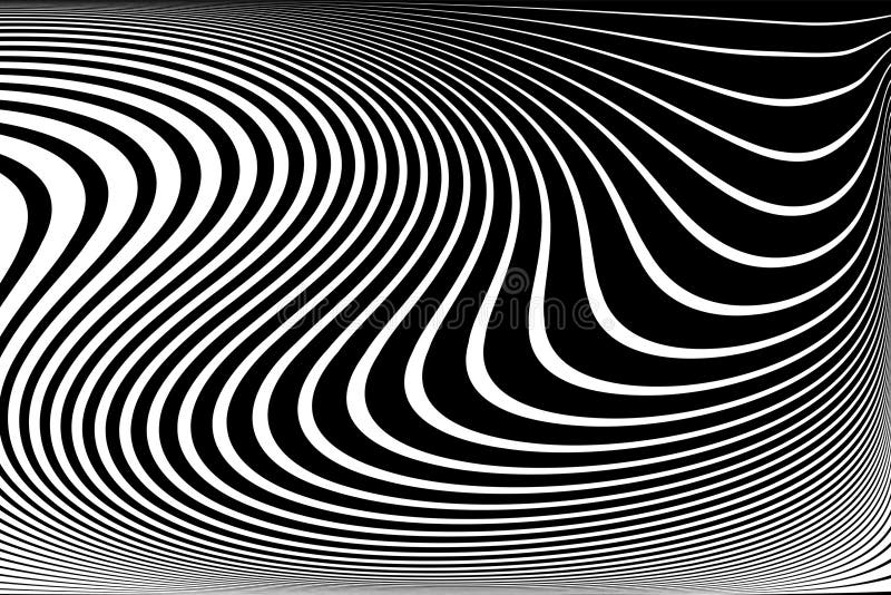 Wavy Lines Pattern with 3D Illusion and Twisting Movement Effect Stock ...