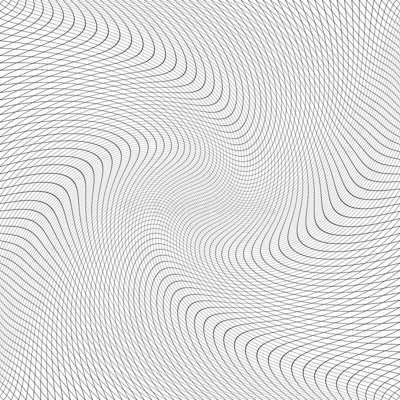 Wavy Lines Pattern with Twisting Movement and 3D Illusion Stock Vector ...