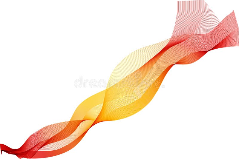 Abstract Wavy Red Yellow Lines On A White Background Eps 10 Stock