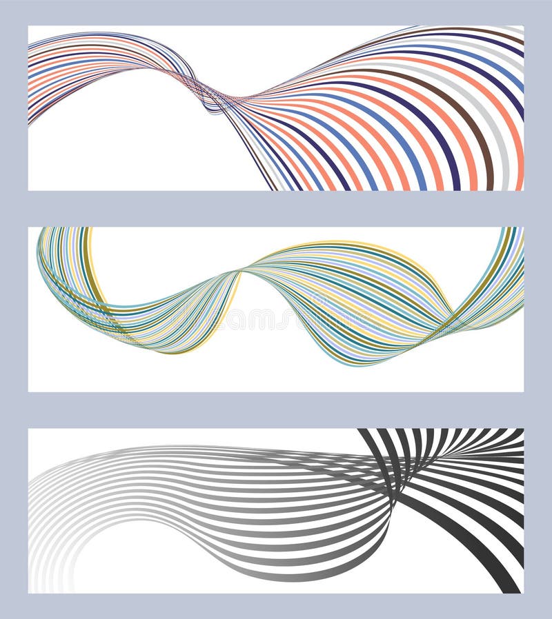 Wavy Lines or Ribbons. Multicolored Striped Gradient. Creative Unusual ...