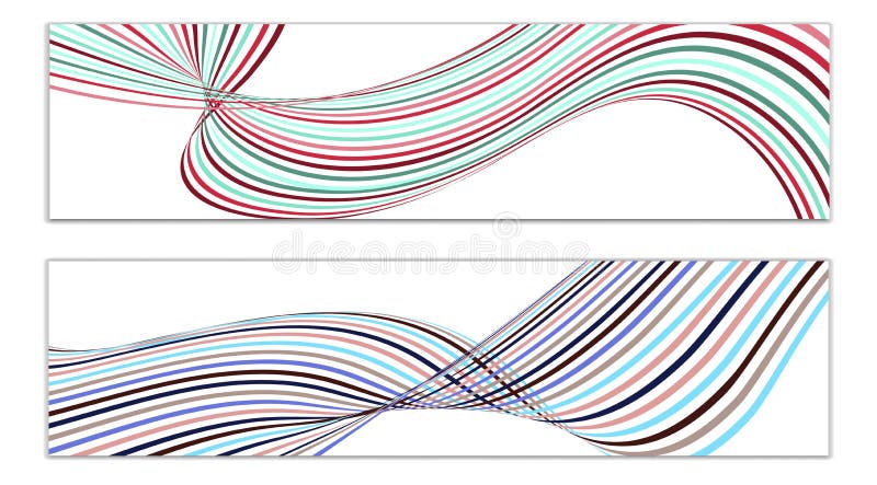 Wavy Lines or Ribbons. Set of 2 Covers. Multicolored Striped. Creative ...