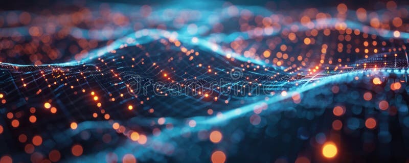 Wavy Lines in Various Vibrant Colors and Abstract Elements Form Network ...