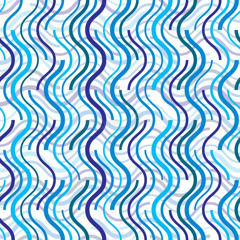 Wavy Lines Water Seamless Pattern. Stock Vector - Illustration of ...