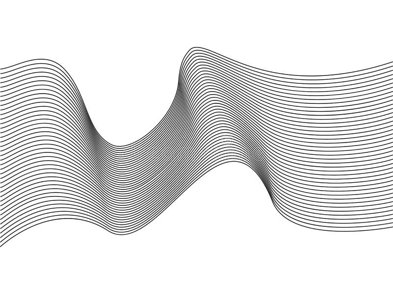 Wavy Lines, Wave Stripe. Vector Illustration. Stylized Line Art ...