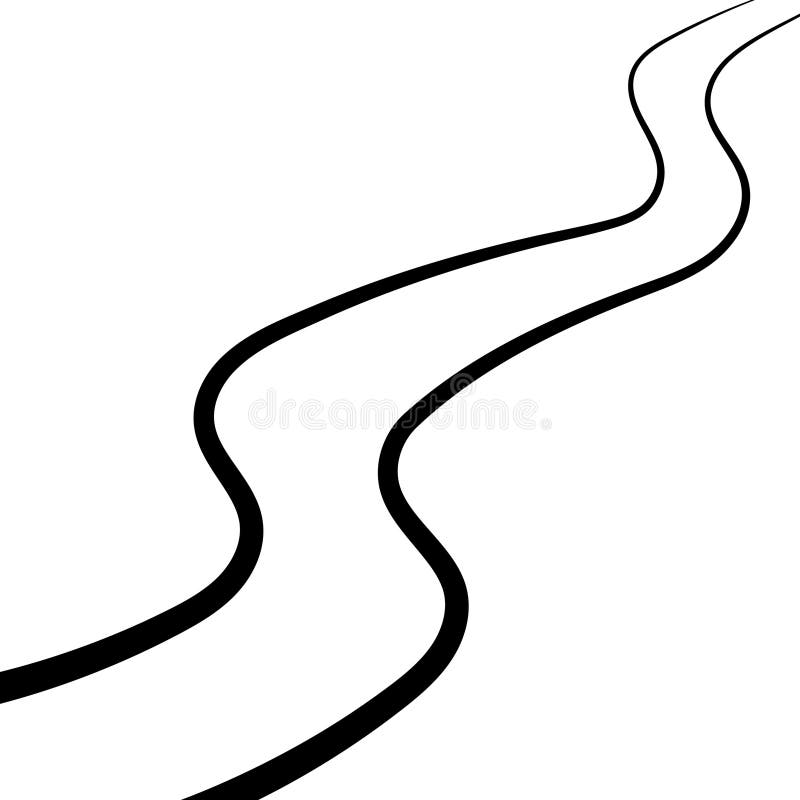 Wavy Lines of a Winding Road, a Serpentine Ribbon Stock Illustration ...