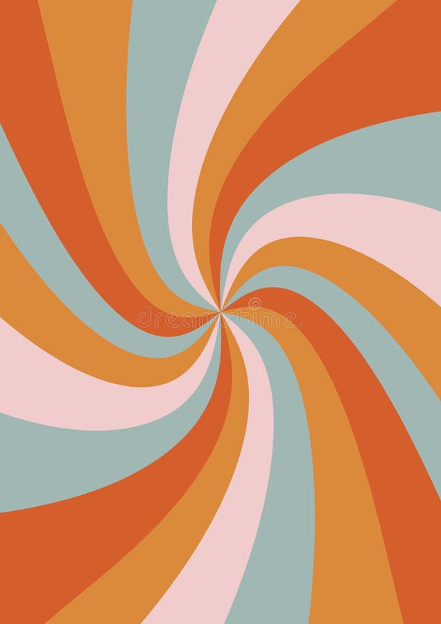 Wavy Liquid Rainbow Retro Colors Background. Trendy 60s 70s Backdrop ...