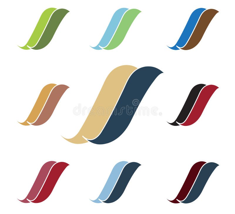 Wavy logo in two colors stock illustration. Illustration of color ...