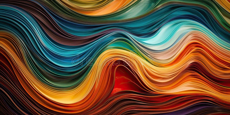 Wavy Lot of Colored Paper Sheets As Abstract Background. Stock ...