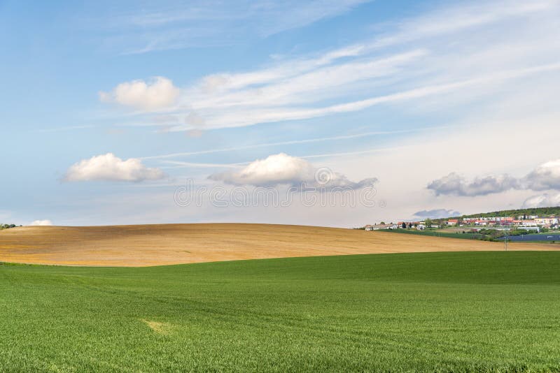 Wavy Meadows Spring Landscape Stock Image - Image of moravia, nature ...