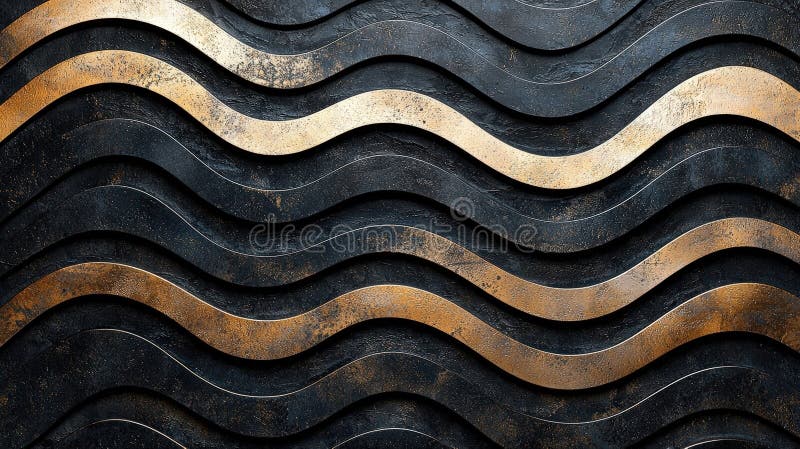 Wavy Metal Surface with Bronze and Black Texture for Modern Industrial ...