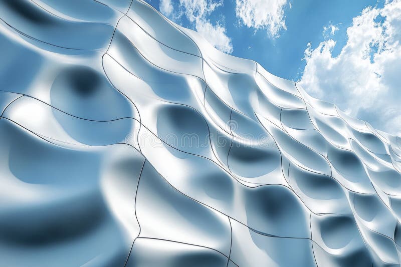 Wavy Metallic Cladding Panels Creating a Futuristic Architectural ...