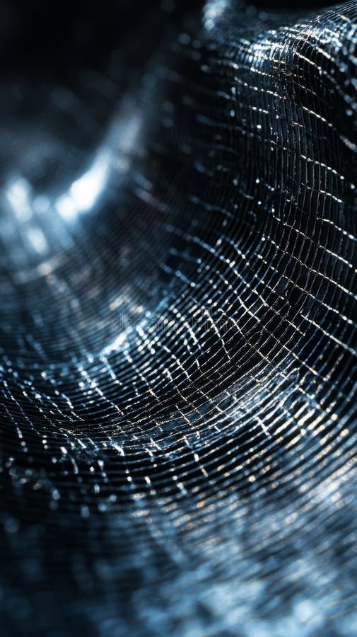 Wavy Metallic Mesh Glowing in the Dark, Creating an Abstract and ...