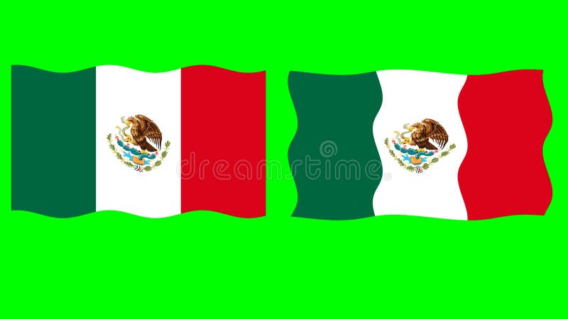 Wavy Mexican Flag Motion Graphics with Green Screen Background Stock ...