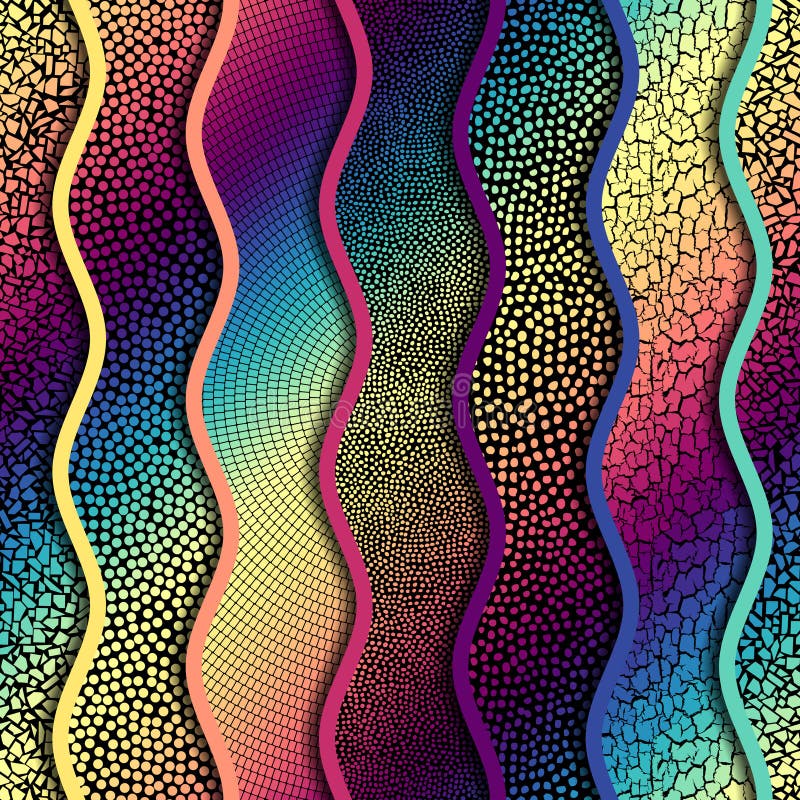Wavy Mosaic Art Collage. Abstract Art Background.. Vector Image Stock ... Wavy Mosaic Art Collage. Abstract Art Background.. Vector Image Stock ...