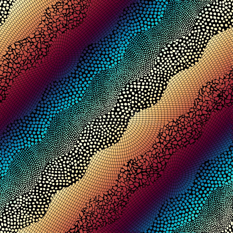 Wavy Mosaic Art Collage. Abstract Art Background.. Vector Image Stock ...