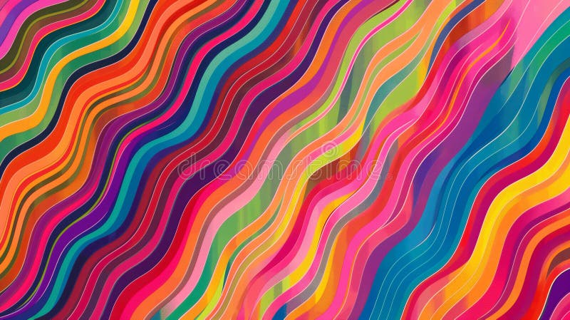 Wavy, Multicolored Lines Ripple Across the Canvas in a Dynamic ...