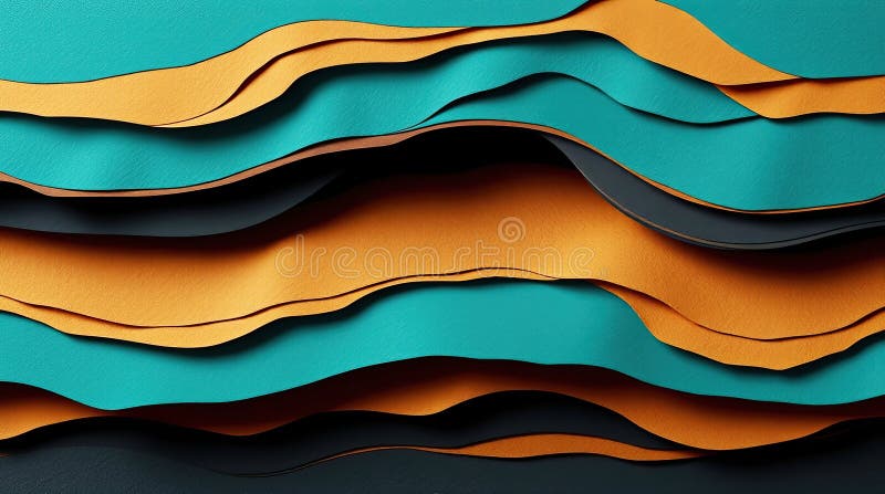 Wavy, Multicolored Paper Layers Creating a Surreal, Abstract Feel Stock ...