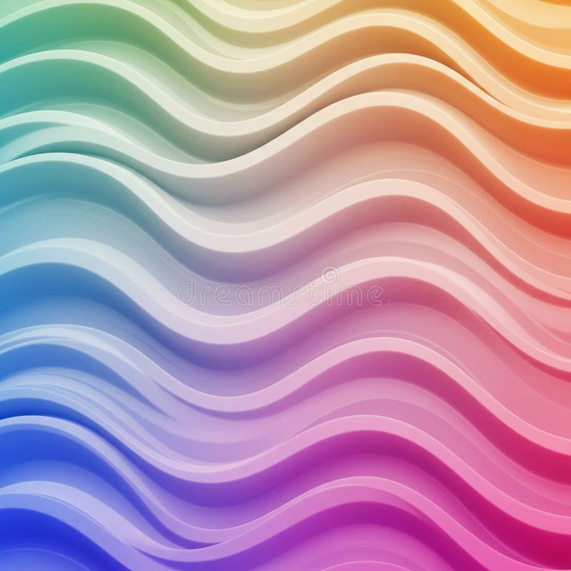 Wavy, Multicolored Pattern with Smooth Gradient Transitions from Blue ...