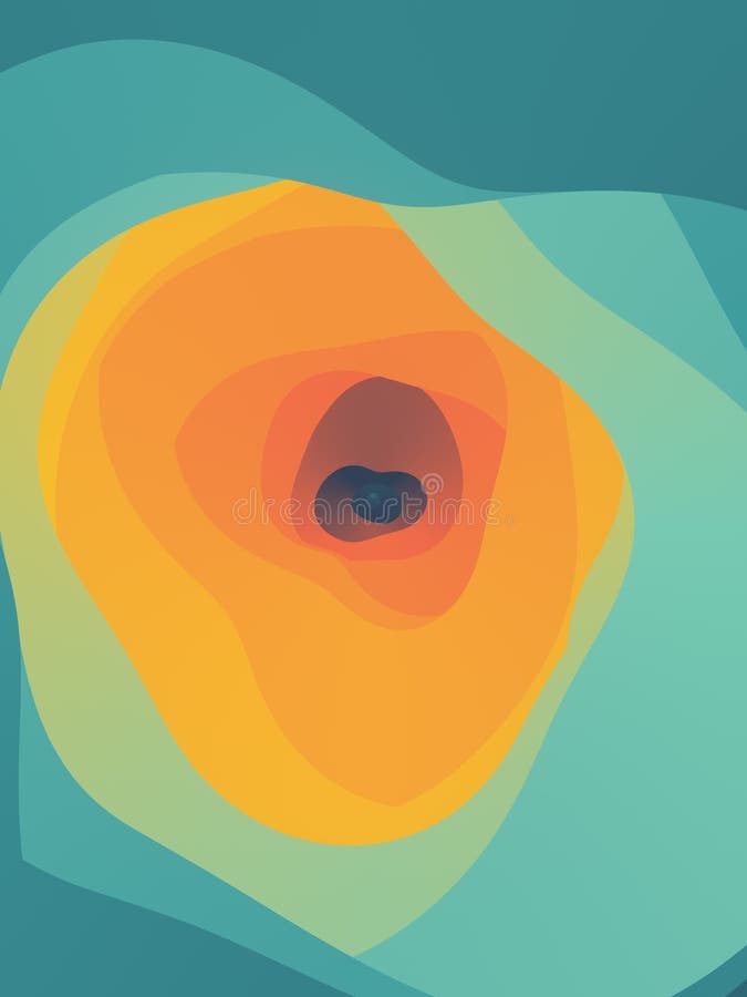 Wavy Multicolored Tunnel. Modern Pattern. Orthogonal Projection. 3d ...