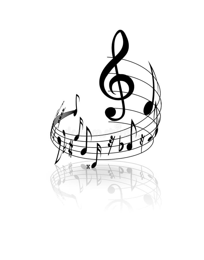 Wavy Musical Staff with Notes on a White Background. Vector Stock ...