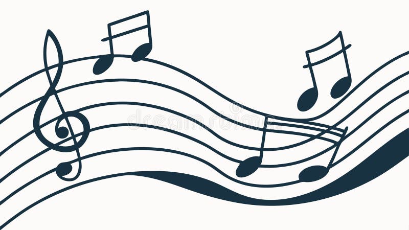 Wavy Musical Stave with Dynamic Notes Indicating Rhythm and Flow Vector ...