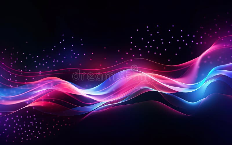 Wavy Neon Lines in Bright Light Colours Stock Illustration ...