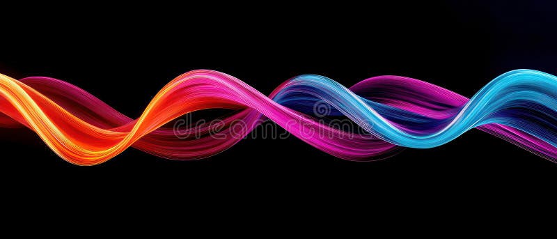 Wavy Neon Lines with Depth and Motion, Neon Texture, Visual ...