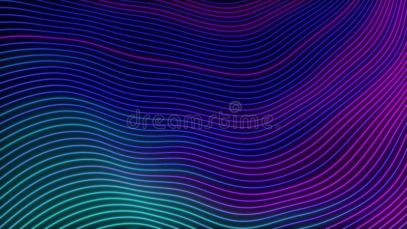Wavy Neon Lines Pattern Seamless Animation on Black Background Stock ...