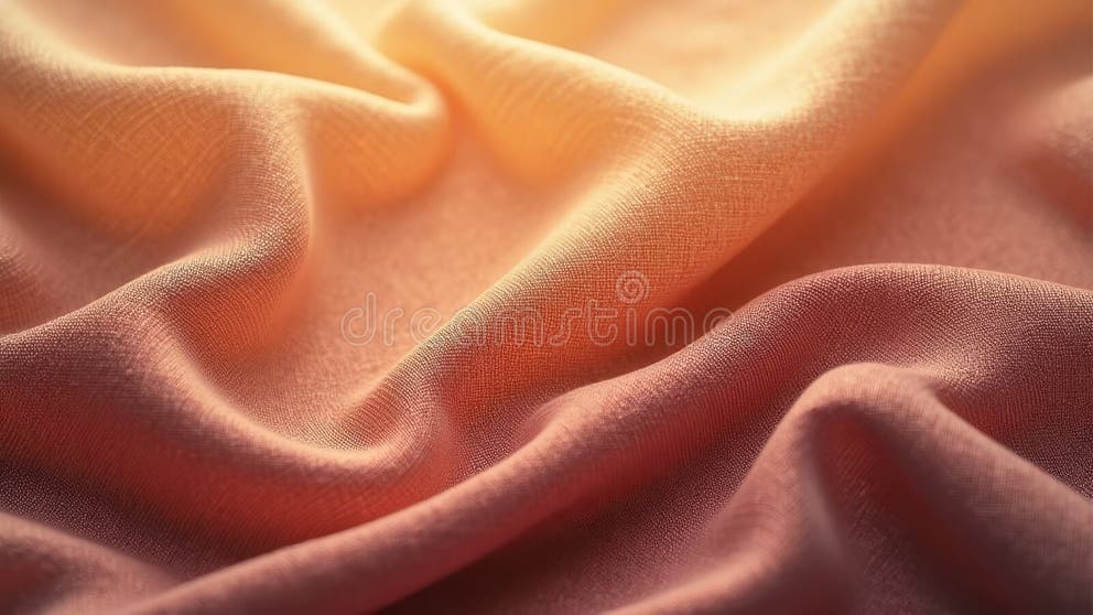 Wavy Orange Fabric Texture with Gentle Sunlight Highlighting Details ...