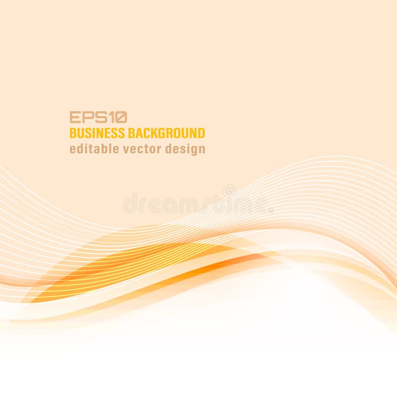 Wavy Orange Lines Abstract Business Background. Stock Vector ...