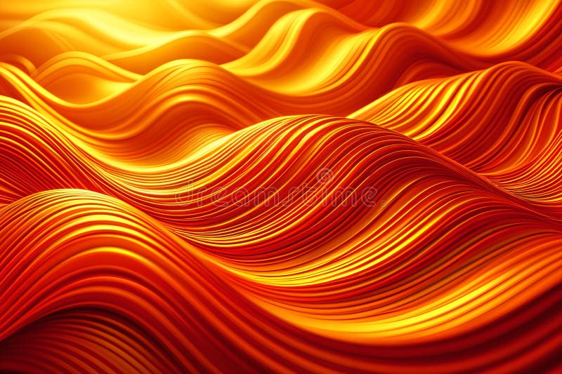 Wavy Orange Waves on a Surface Stock Illustration - Illustration of ...