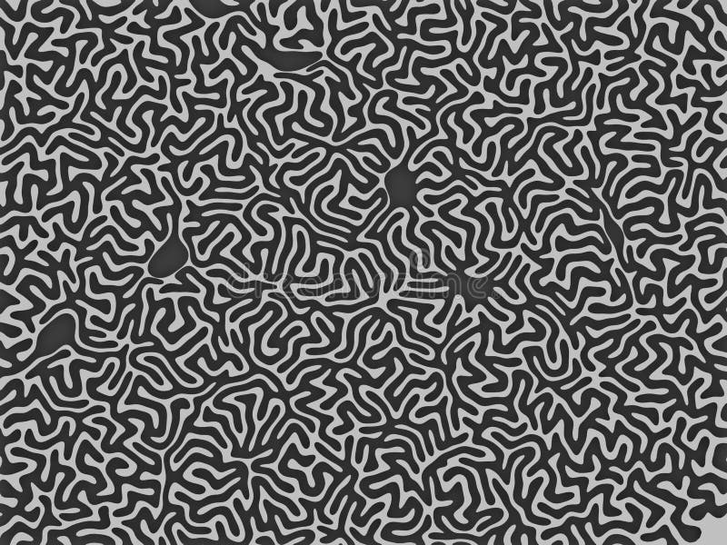 Wavy Organic Rounded Line Maze Pattern 3d Rendering Stock Illustration ...