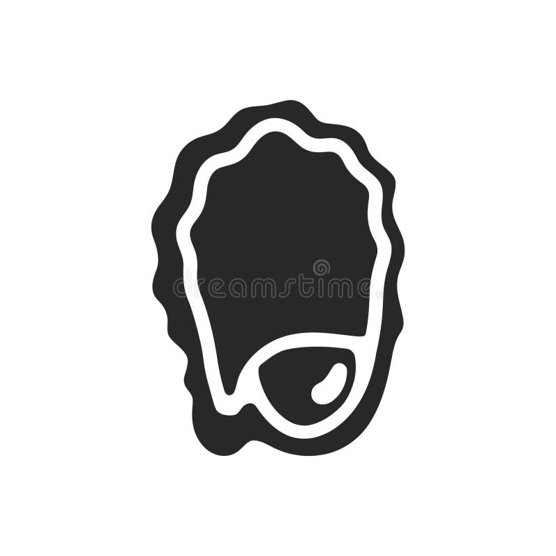 Wavy Oyster Shell Icon stock illustration. Illustration of sign - 361759444