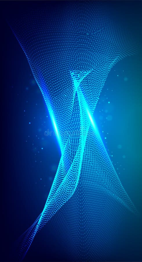 Wavy Particle Surface. Dynamic Particles Sound Wave. Wave Shaped Array ...