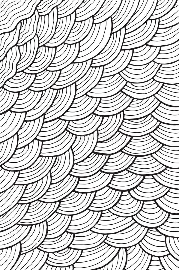 Wavy Pattern Background - Coloring Page for Adults. Vector Illus Stock ...