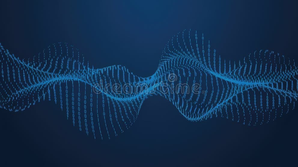 Binary Code Wavy Connection Stock Illustrations – 832 Binary Code Wavy ...