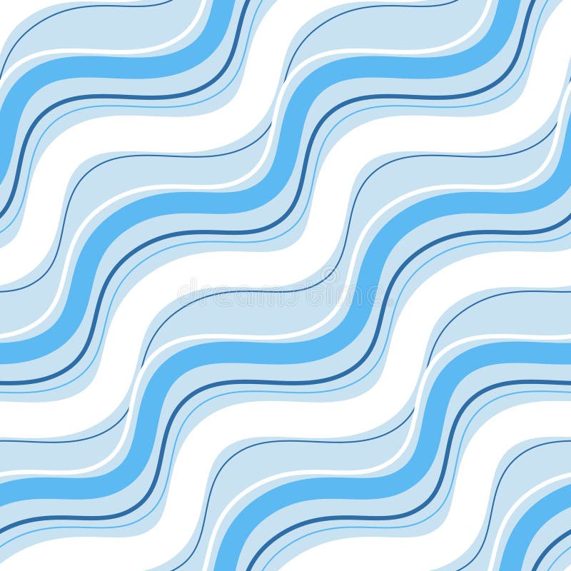 Wavy Pattern Blue Background Wave Seamless Pattern Stock Vector ...