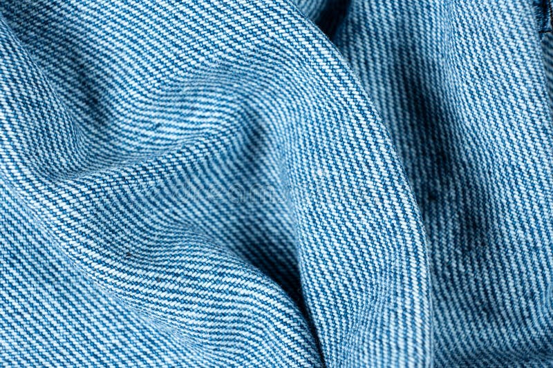 Wavy Pattern of Blue Jean Fabric. Close-Up Textured Stock Image - Image ...
