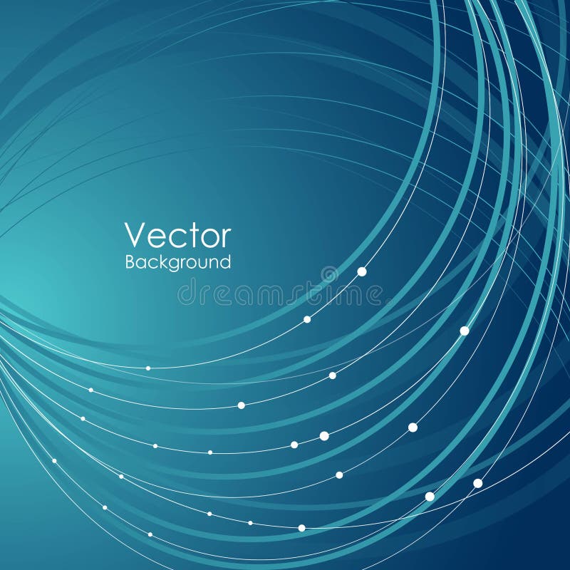 Wavy Pattern with Curves and Dots on Blue Stock Vector - Illustration ...