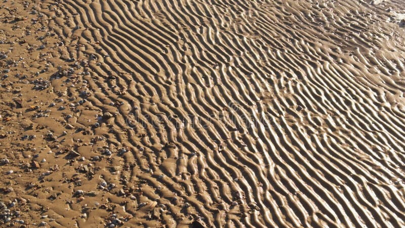 Wavy Pattern on Sand Left by Waves at Low Tide. Stock Video - Video of ...