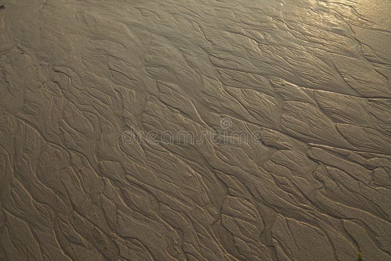 Wavy Pattern on Wet Sandy Beach. Stock Photo - Image of brown, abstract ...