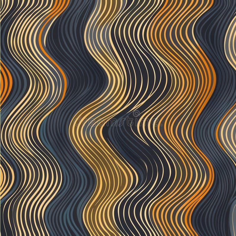 Wavy Patterns in Shades of Gold and Blue Create a Mesmerizing Visual ...