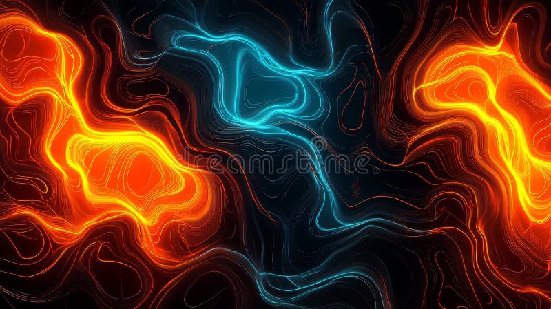 Wavy Patterns Striking Blue Orange Tones Stock Photos - Free & Royalty ...