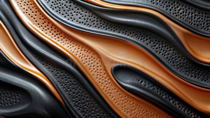 Wavy Perforated Texture in Striking Orange and Black, Generative Ai ...