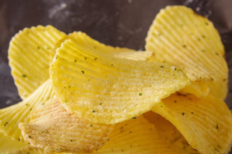 Wavy Potato Chips Abstract Texture Pattern Macro Close Up Stock Photo ...