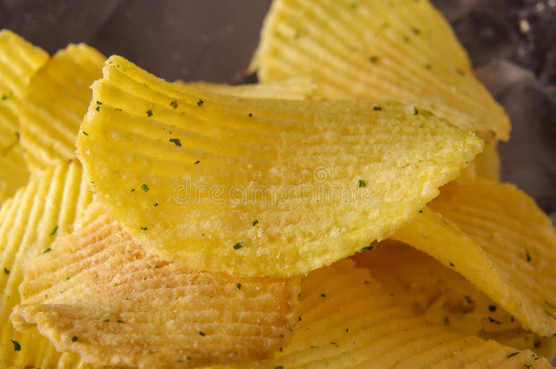 Wavy Potato Chips Abstract Texture Pattern Macro Close Up Stock Image ...