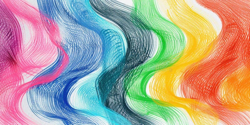 Wavy Rainbow Drawing stock image. Image of draw, element - 375716647